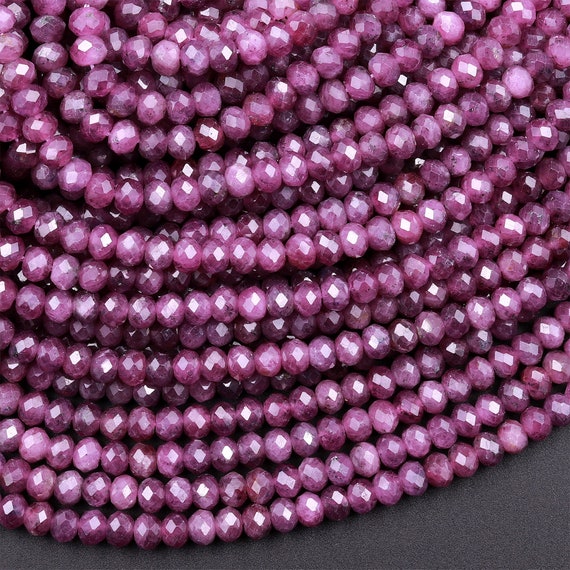 AAA Real Genuine Natural Purple Red Ruby Gemstone Faceted 4mm - Etsy