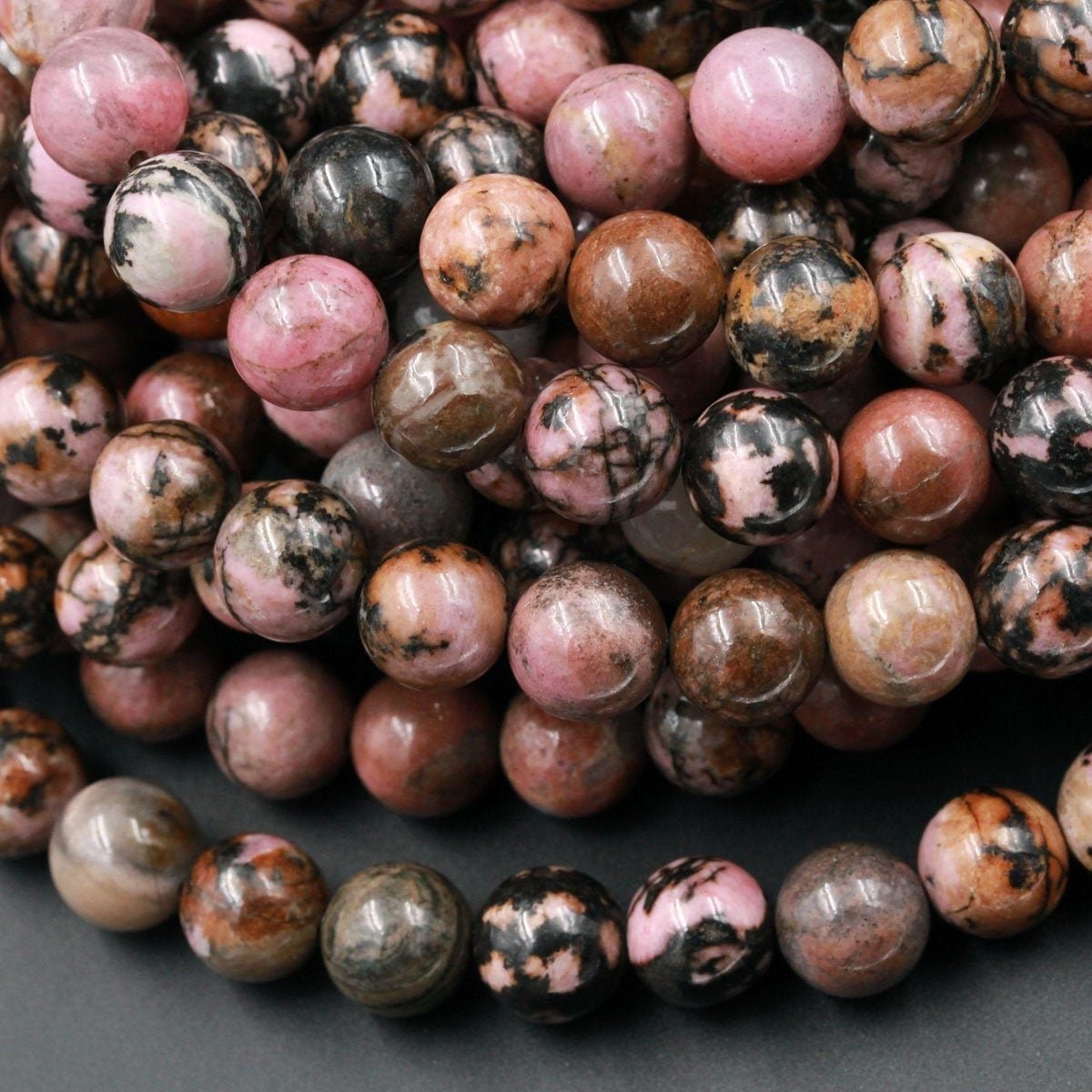 Natural Pink Rhodonite Beads 4mm 6mm 8mm 10mm Round Beads | Etsy