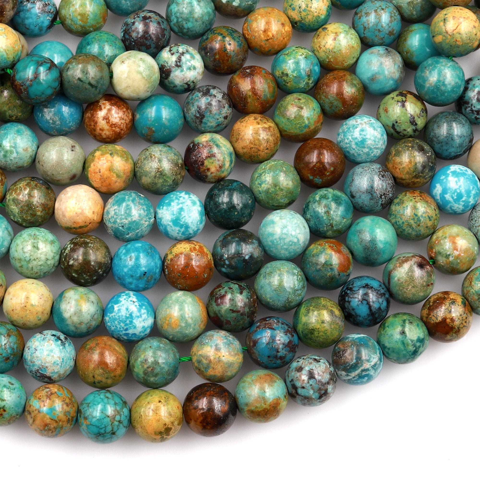 Real Genuine Natural Blue Green Brown Turquoise 4mm 5mm 6mm - Etsy