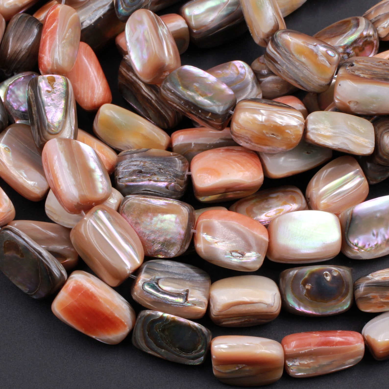 Rare Natural Orange Abalone Shell Beads Rectangle Tube Nugget - Etsy