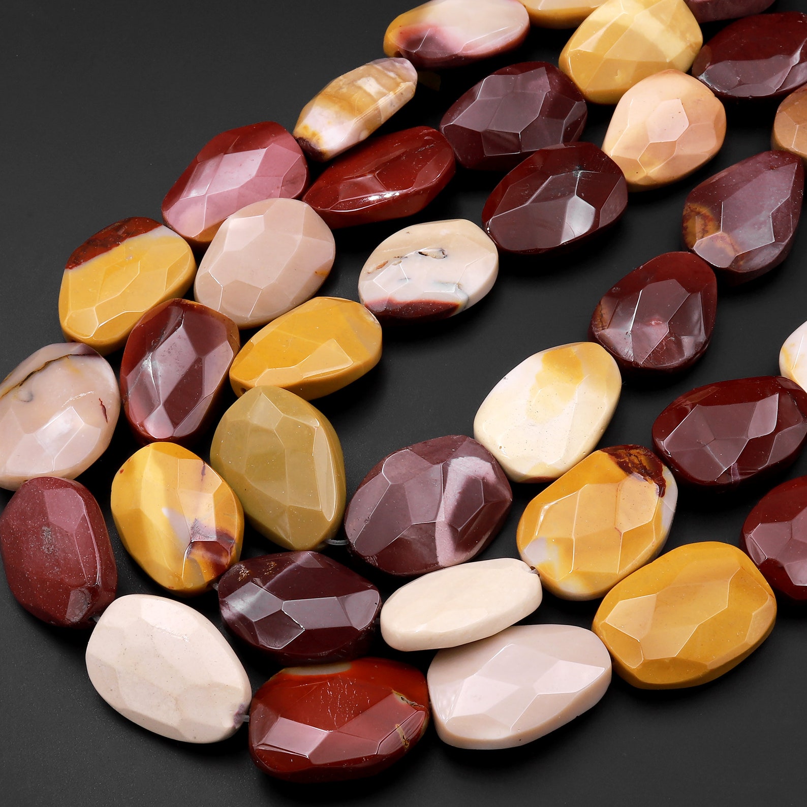 Faceted Natural Australian Mookaite Rectangle Cushion Beads - Etsy