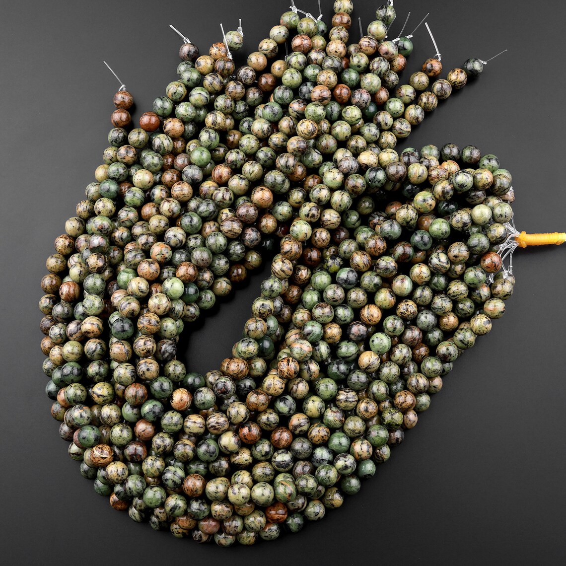 Natural Verdite Jungle Jasper 4mm 6mm 8mm 10mm Round Beads - Etsy