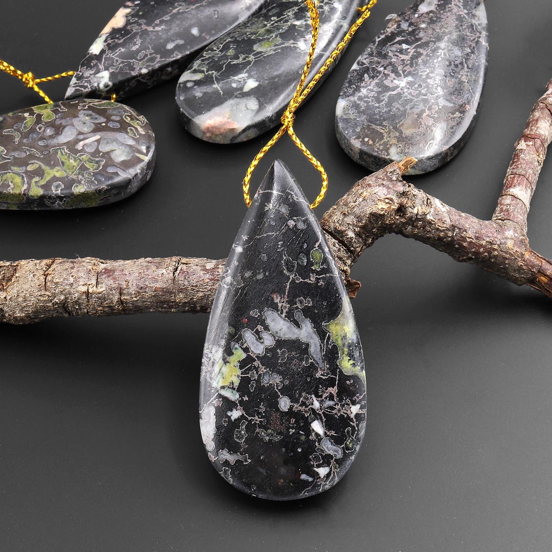 Natural Cherry Blossom Jasper Aka Flower Jasper Teardrop Gemstone Focal ...