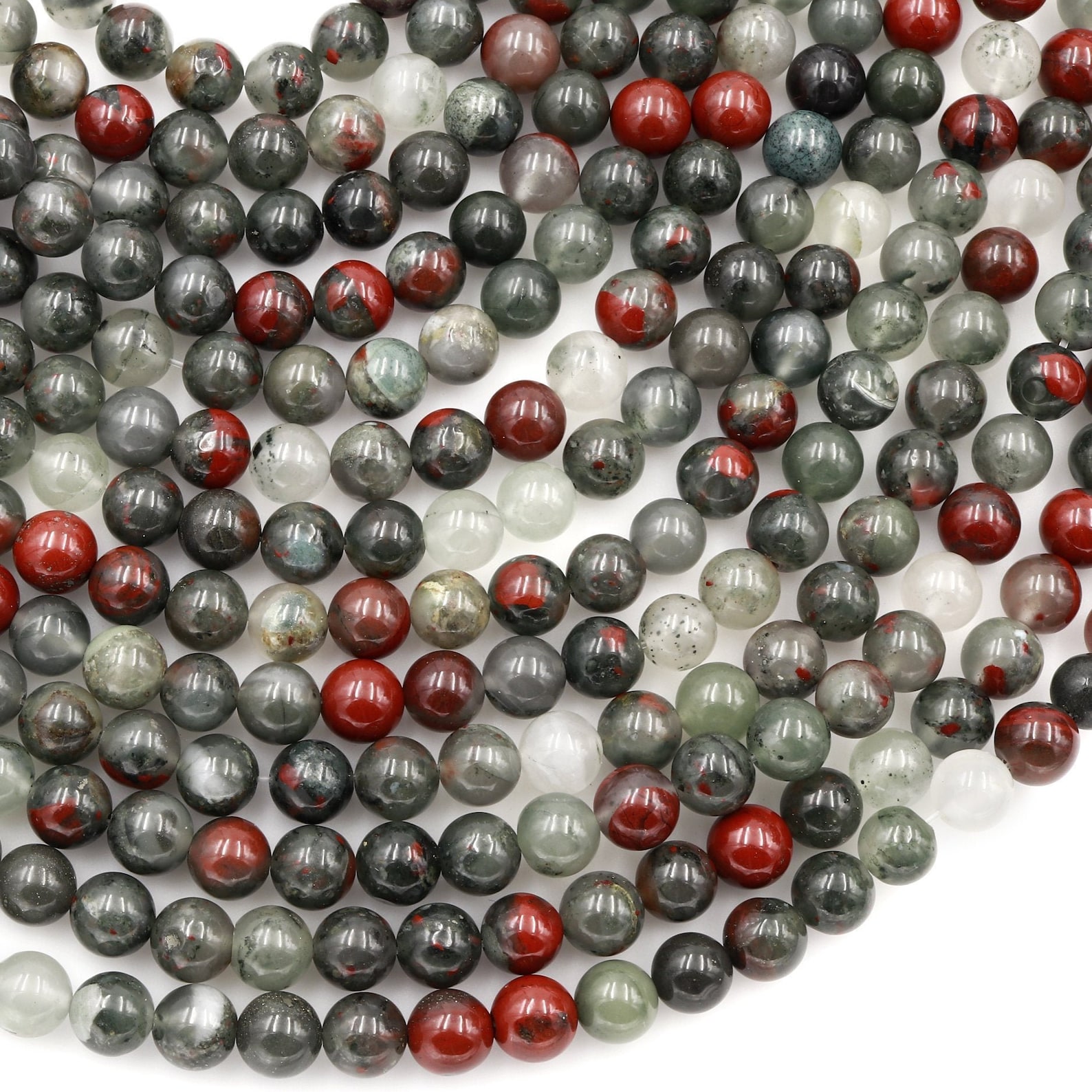 Natural African Bloodstone 4mm Round Beads 6mm Round Beads 8mm Round ...
