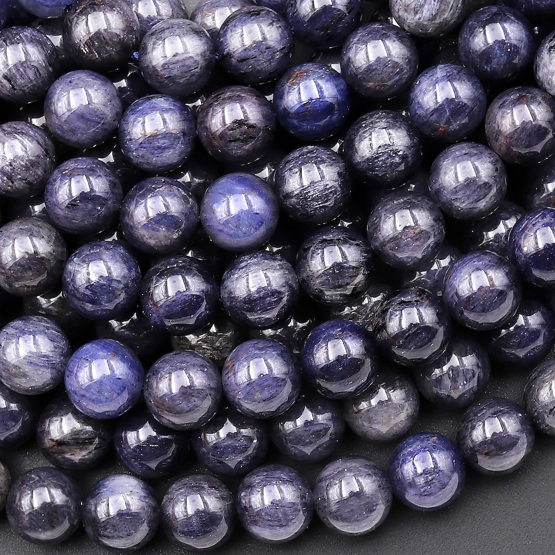 Rare Natural Blue Rutilated Quartz 7mm 8mm 9mm 10mm 12mm 14mm Round ...