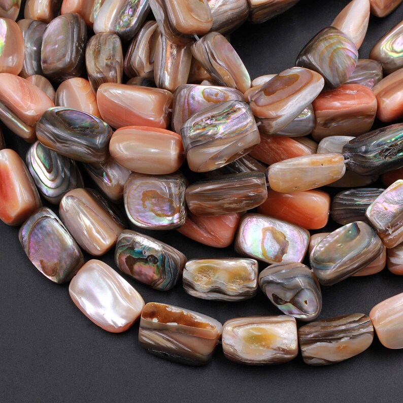 Rare Natural Orange Abalone Shell Beads Rectangle Tube Nugget - Etsy
