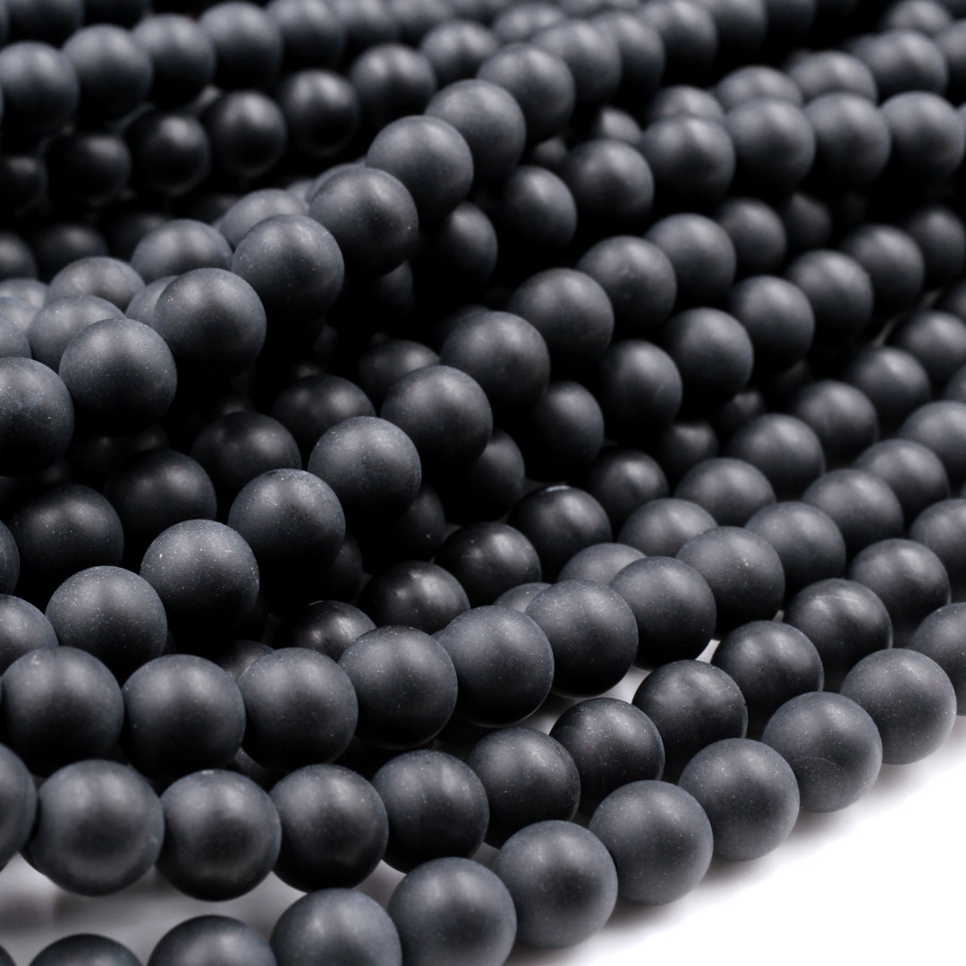 Matte Black Onyx Round Beads 3mm 4mm 6mm 8mm 10mm 12mm 15.5