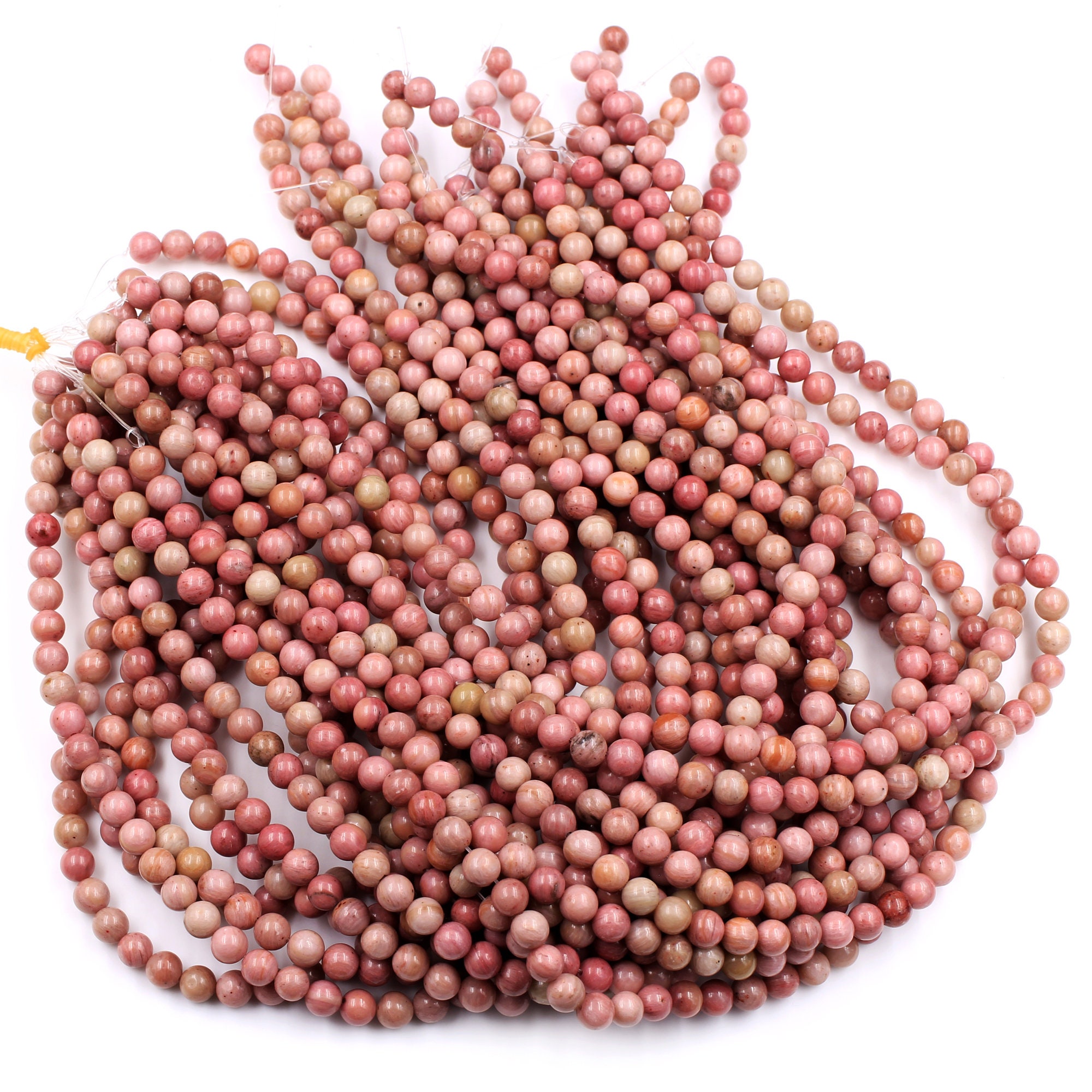 Natural Pink Petrified Rhodonite Beads 4mm 6mm 8mm 10mm Round - Etsy