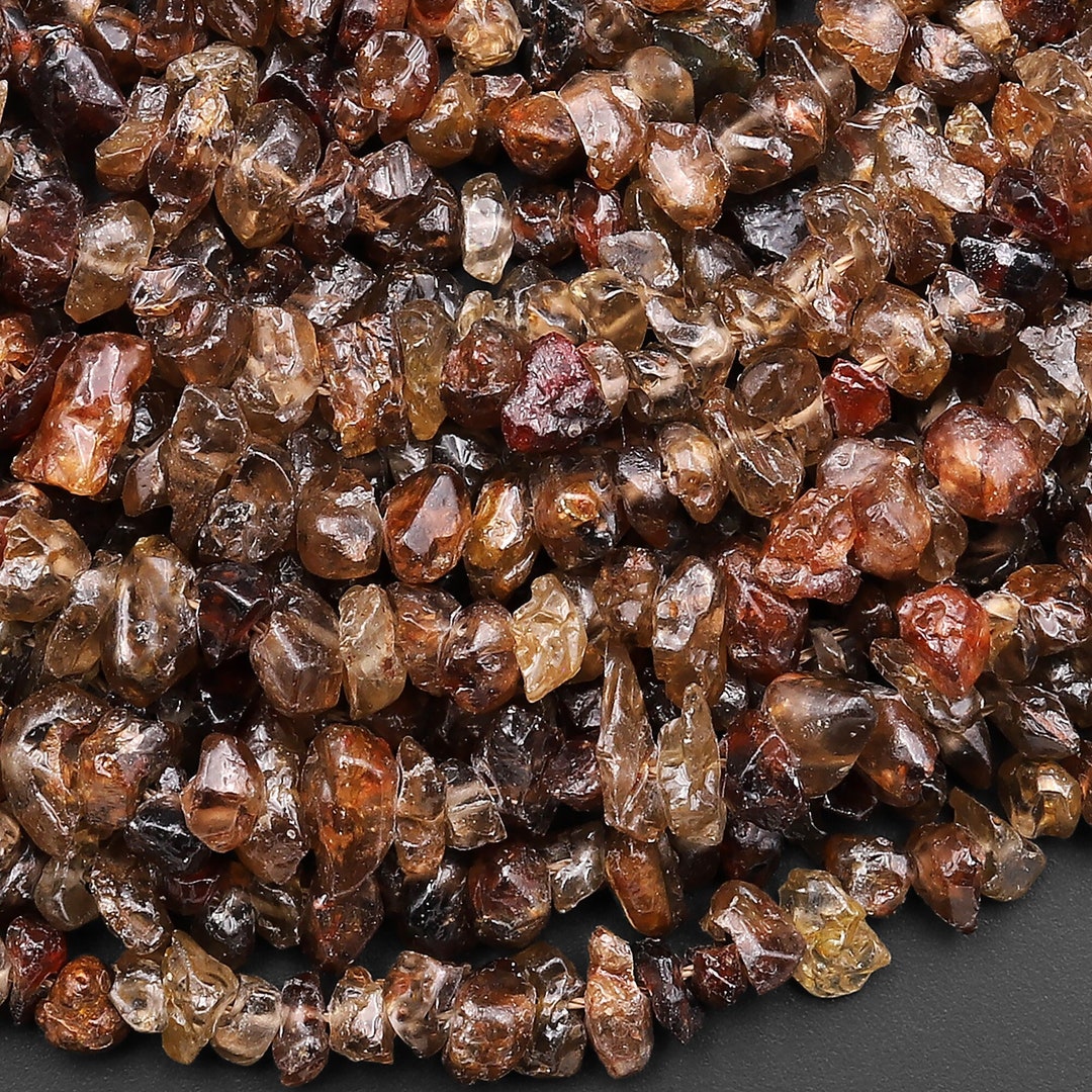 Natural Hyacinth Zircon Freeform Nuggets Center Drilled Raw Gemstone ...