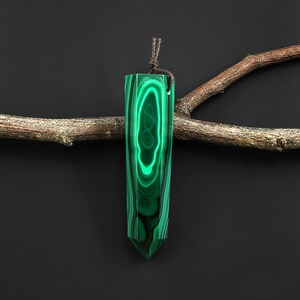 Natural Green Malachite Obelisk Point Pendant Side Drilled Tower ...