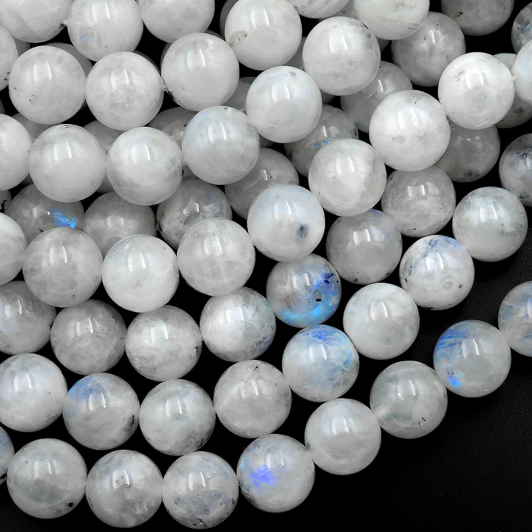 Natural Rainbow Moonstone 3mm 6mm 8mm 10mm 12mm Round Beads 15.5 Strand ...