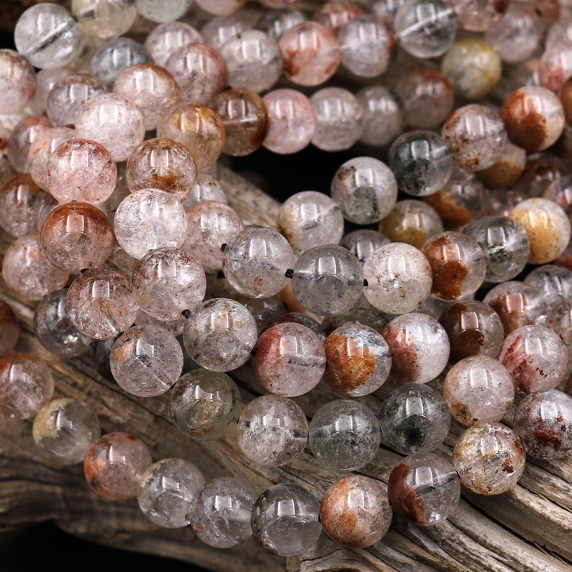 4 Seasons AAA Translucent Natural Red Phantom Quartz Beads Lodalite ...