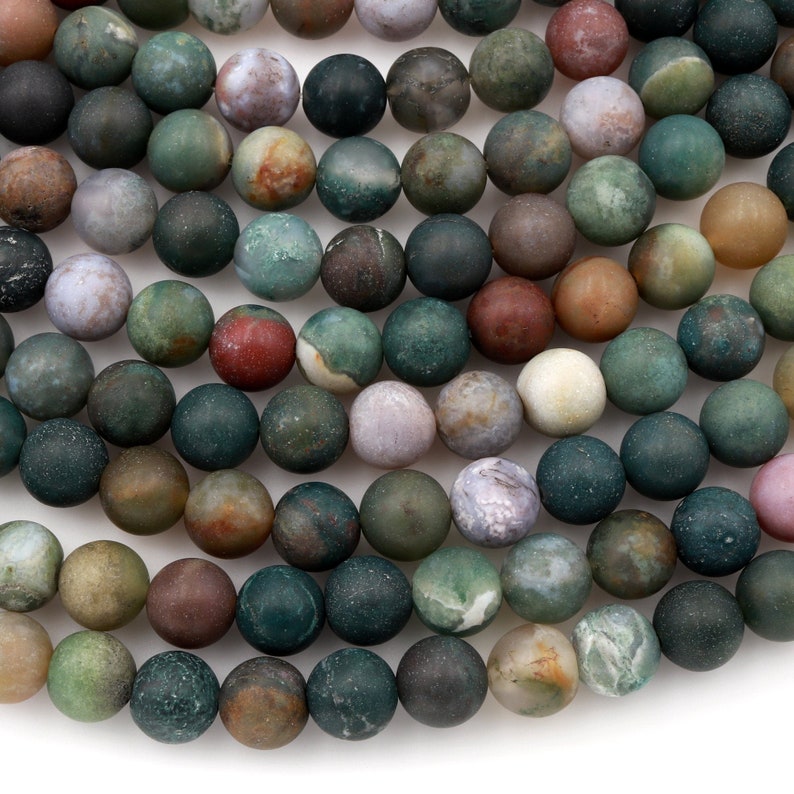 Matte Indian Agate 4mm 6mm 8mm 10mm 12mm Round Beads Natural - Etsy
