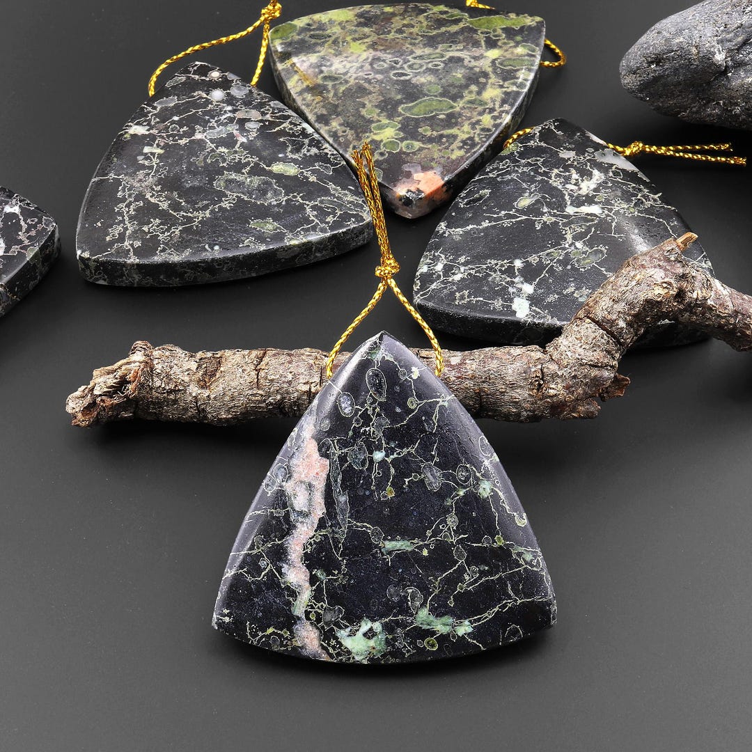 Natural Cherry Blossom Jasper Aka Flower Jasper Side Drilled Triangle ...