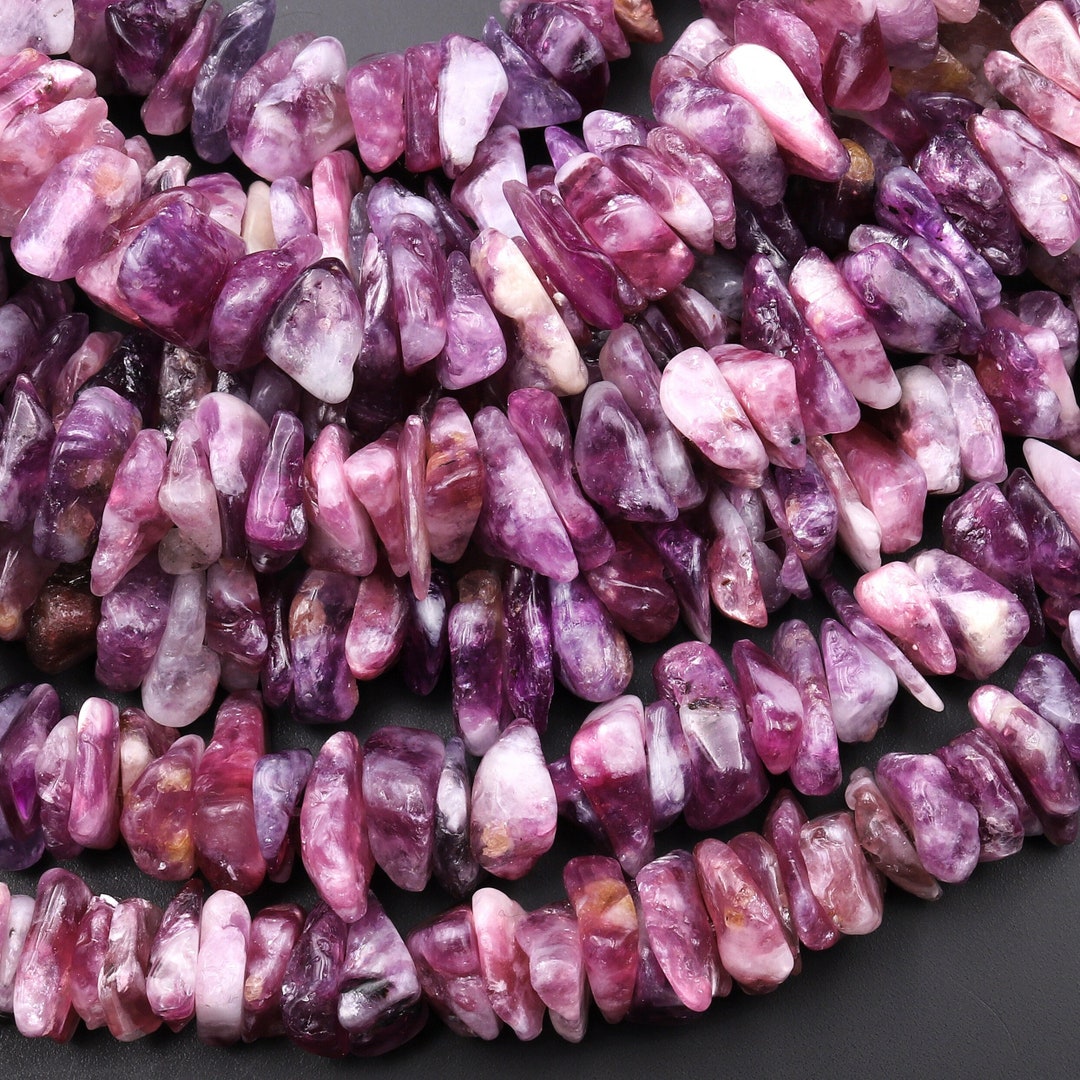 Rare Natural Purple Mica Freeform Center Drilled Disc Rondelle Beads 15 ...