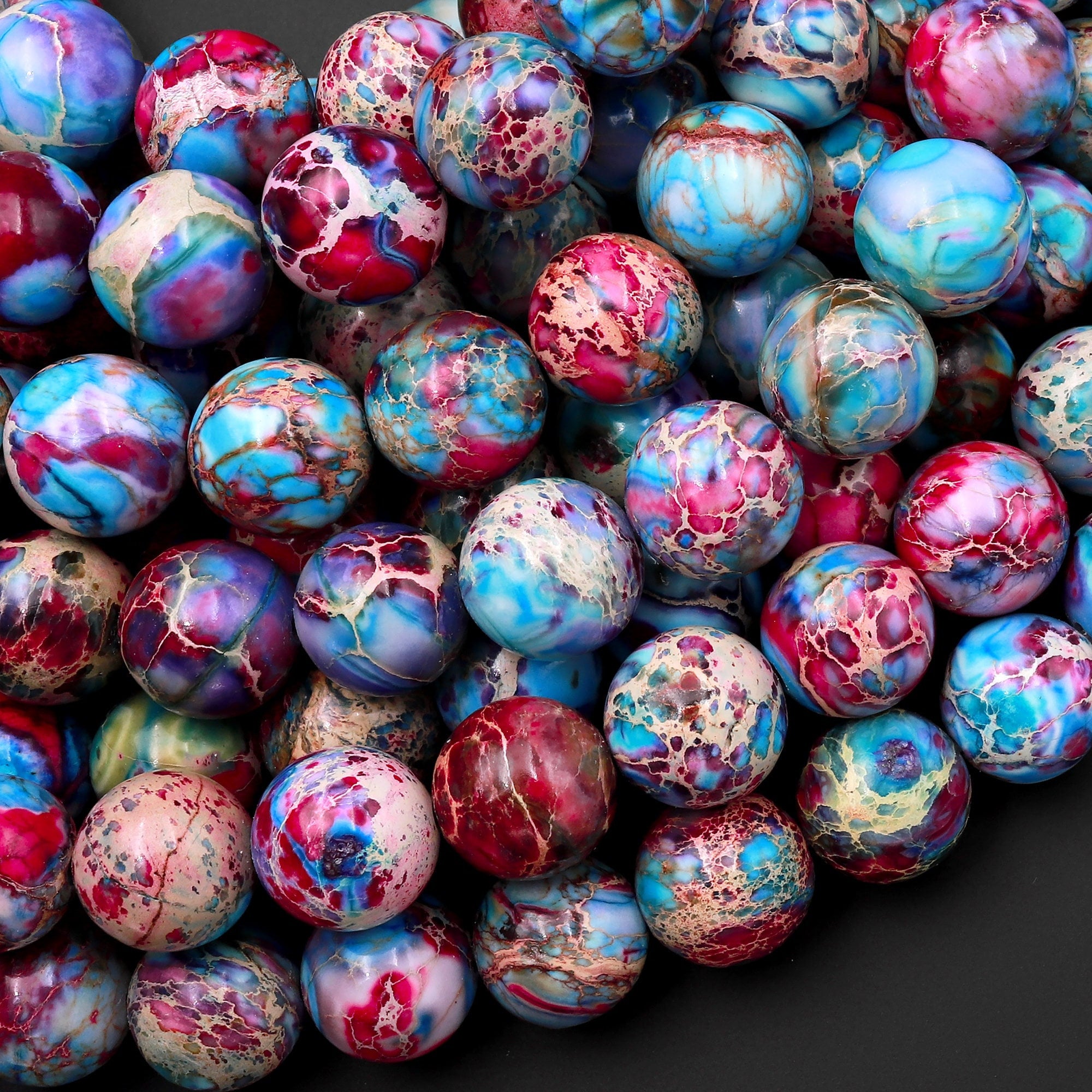 Rainbow Sea Sediment Jasper Smooth Round Beads 4mm 6mm 8mm - Etsy