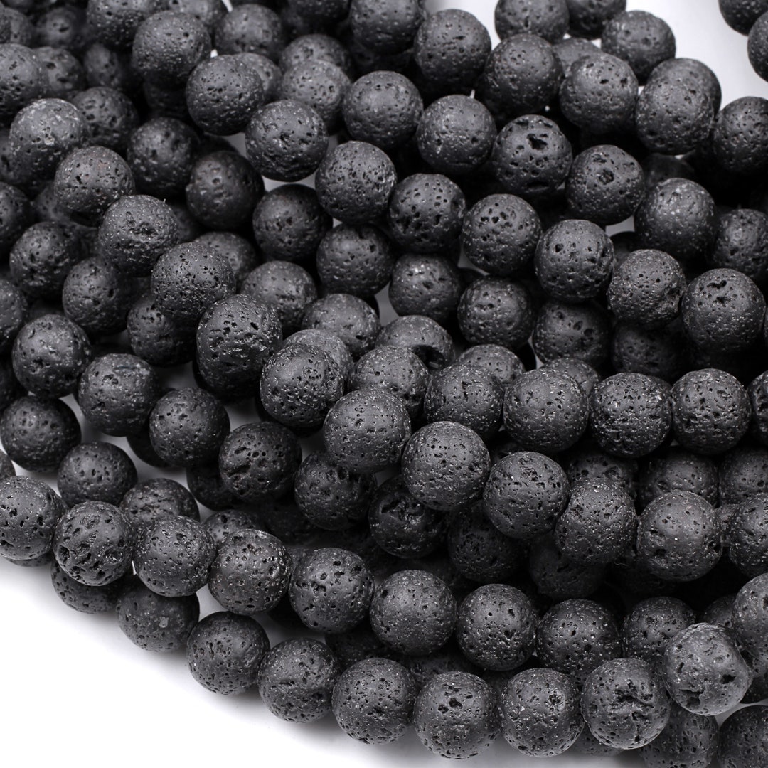 Natural Lava Beads 4mm 6mm 8mm 10mm 12mm Round 15.5