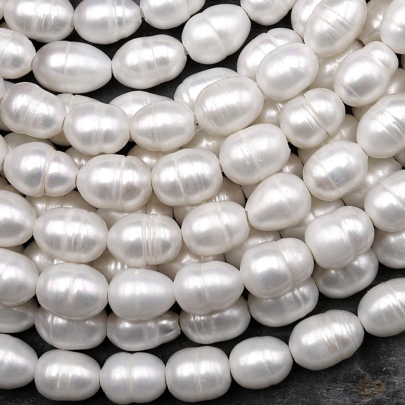 Large Hole Pearls Beads Natural White Genuine Freshwater Pearl Potato ...