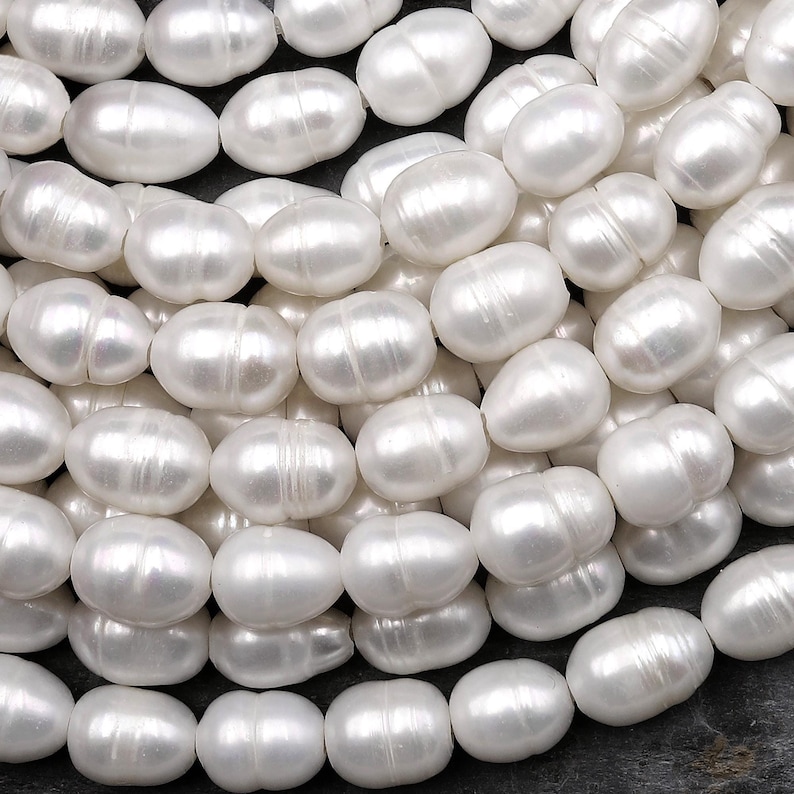 Large Hole Pearls Beads Natural White Genuine Freshwater Pearl Potato ...