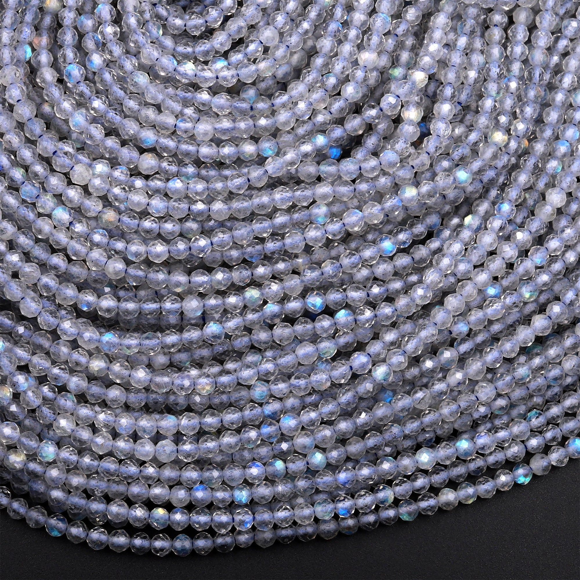 AAA Micro Faceted Natural Labradorite 2mm 3mm 4mm Round Beads - Etsy