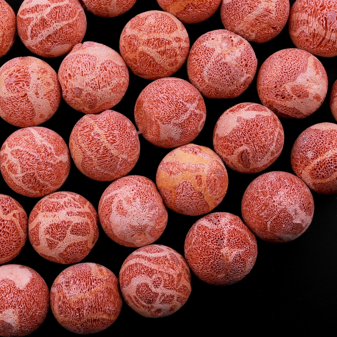 AAA Large Natural Red Sponge Coral Beads 16mm 20mm 22mm 24mm Round ...