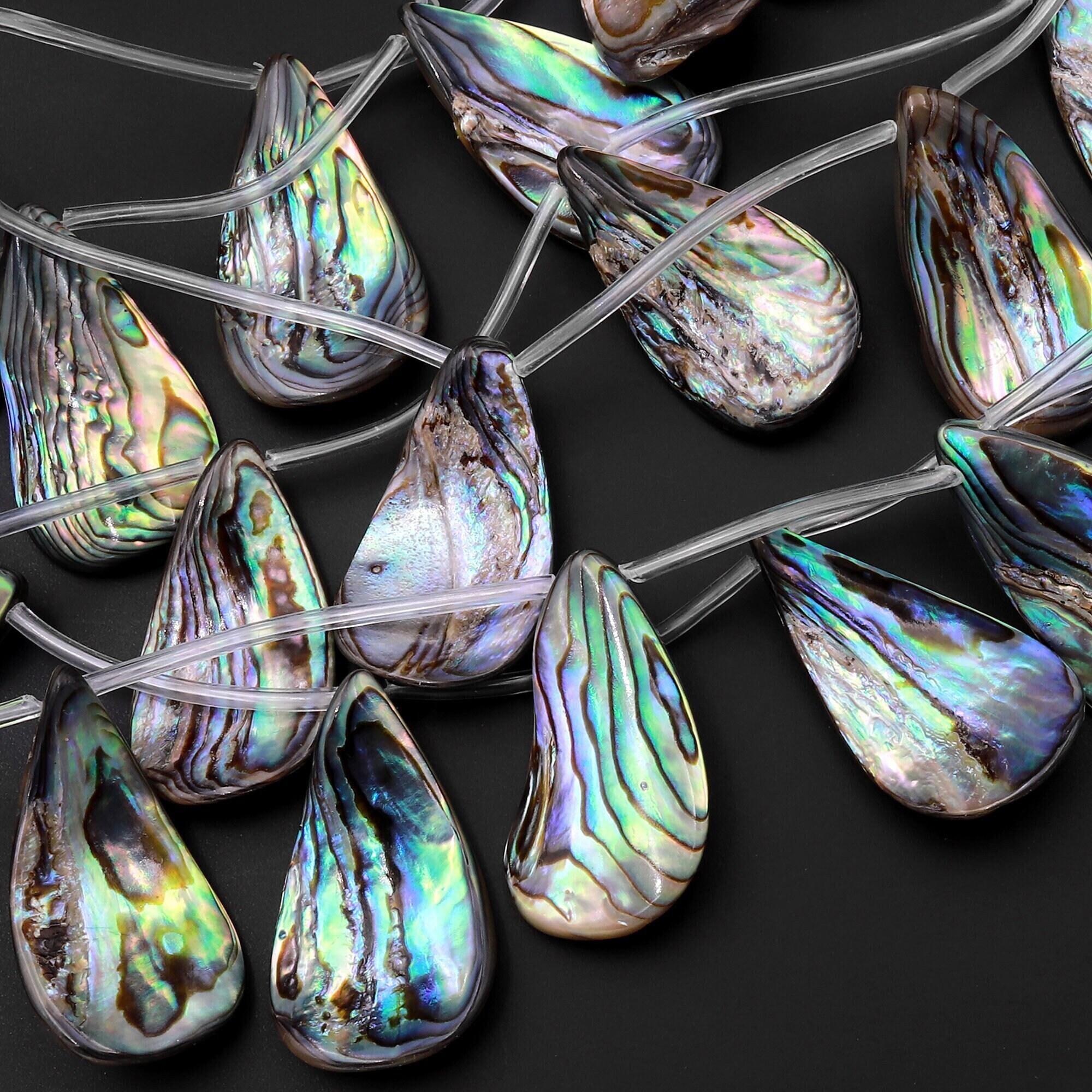 Real Natural Abalone Shell Beads Mermaid Shards Side Drilled - Etsy