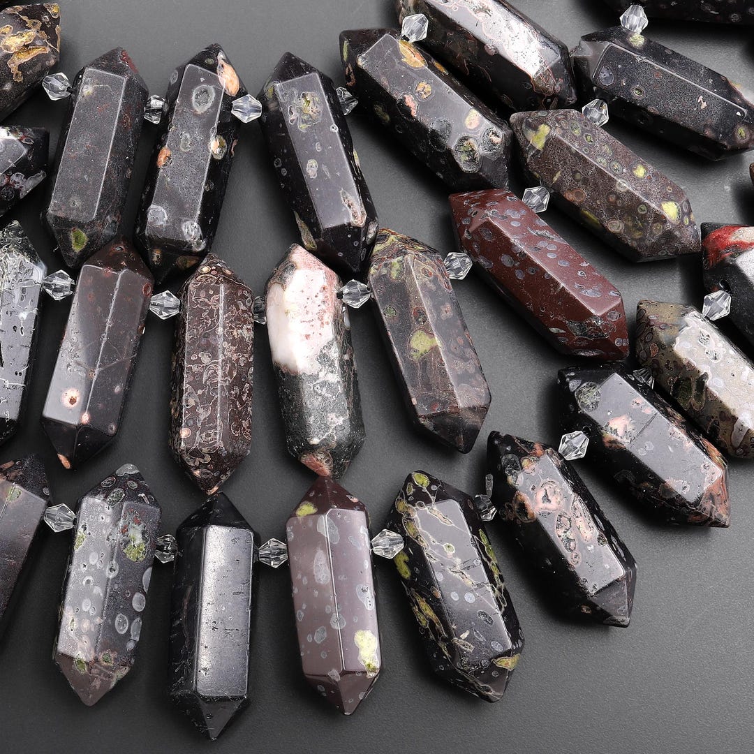 Natural Cherry Blossom Jasper Aka Flower Jasper Faceted Double ...