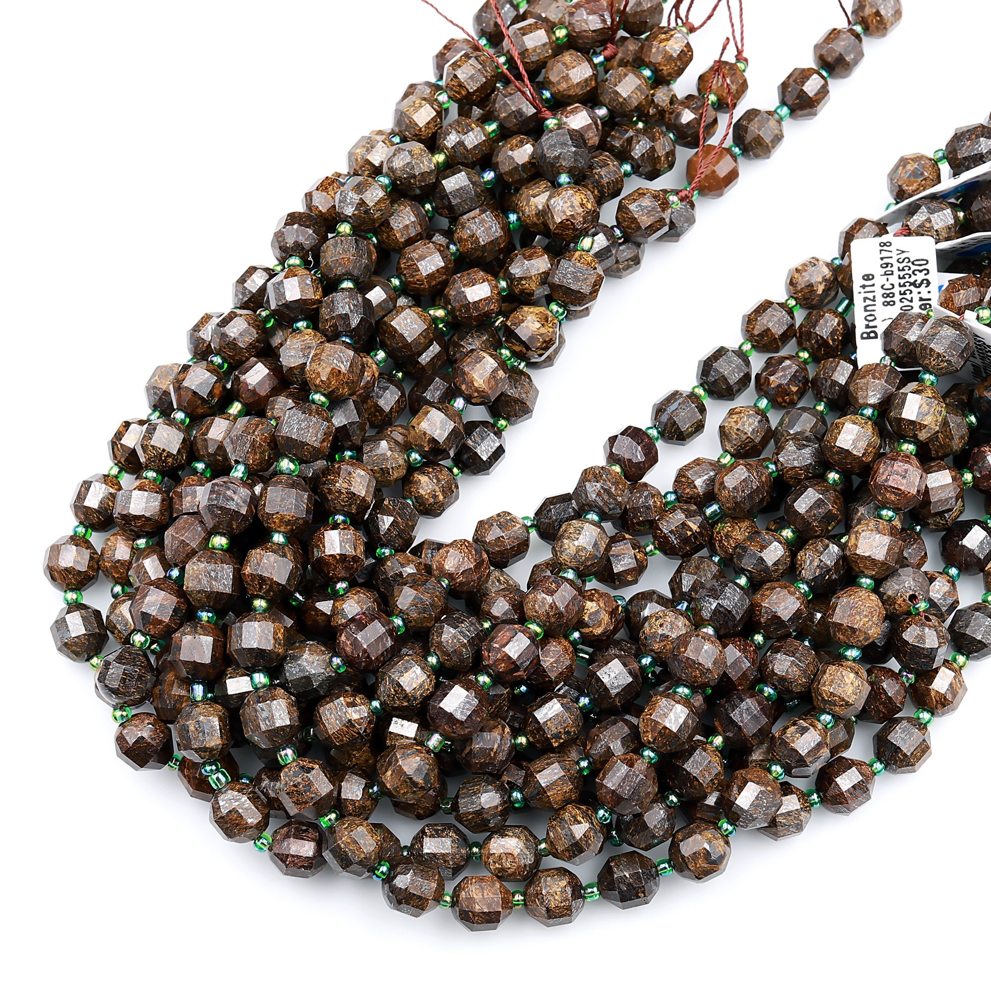 Faceted Natural Bronzite 8mm 10mm Beads Energy Prism Double - Etsy