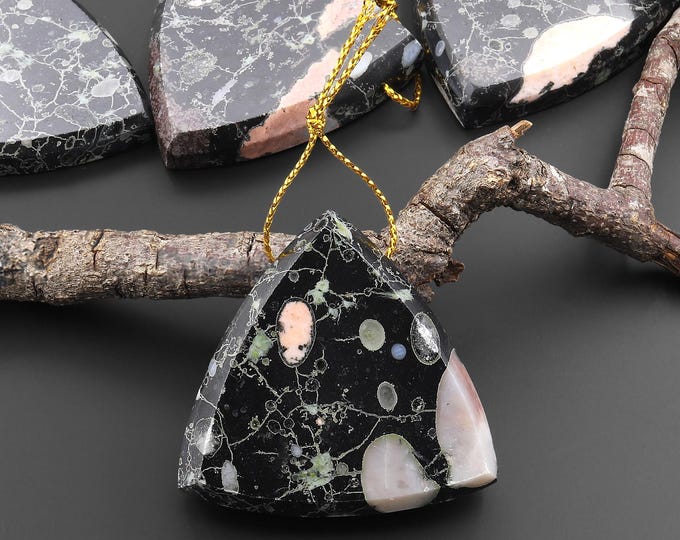 Natural Cherry Blossom Jasper Aka Flower Jasper Faceted Triangle ...