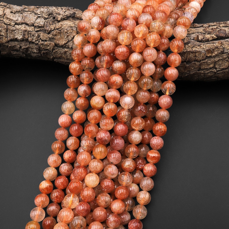 Translucent Natural Arusha Sunstone Round Beads 4mm 5mm 6mm 8mm 10mm ...