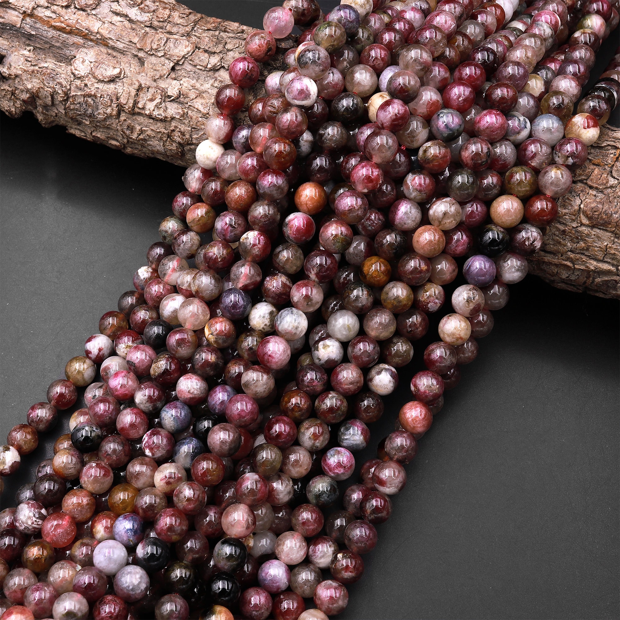 Natural Rubellite Tourmaline 4mm 6mm 8mm Smooth Round Beads - Etsy