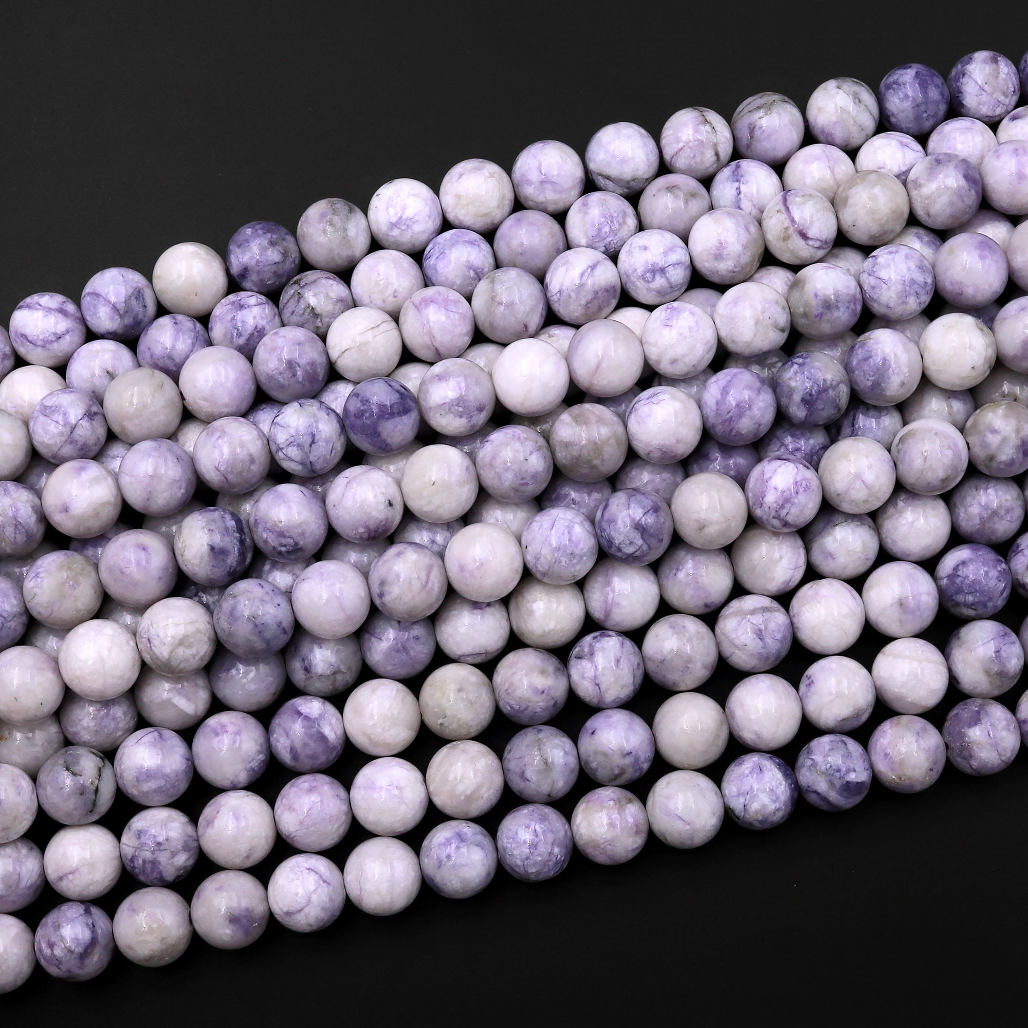 Natural Purple Tiffany Jasper Smooth Round Beads 4mm 6mm 8mm 10mm ...