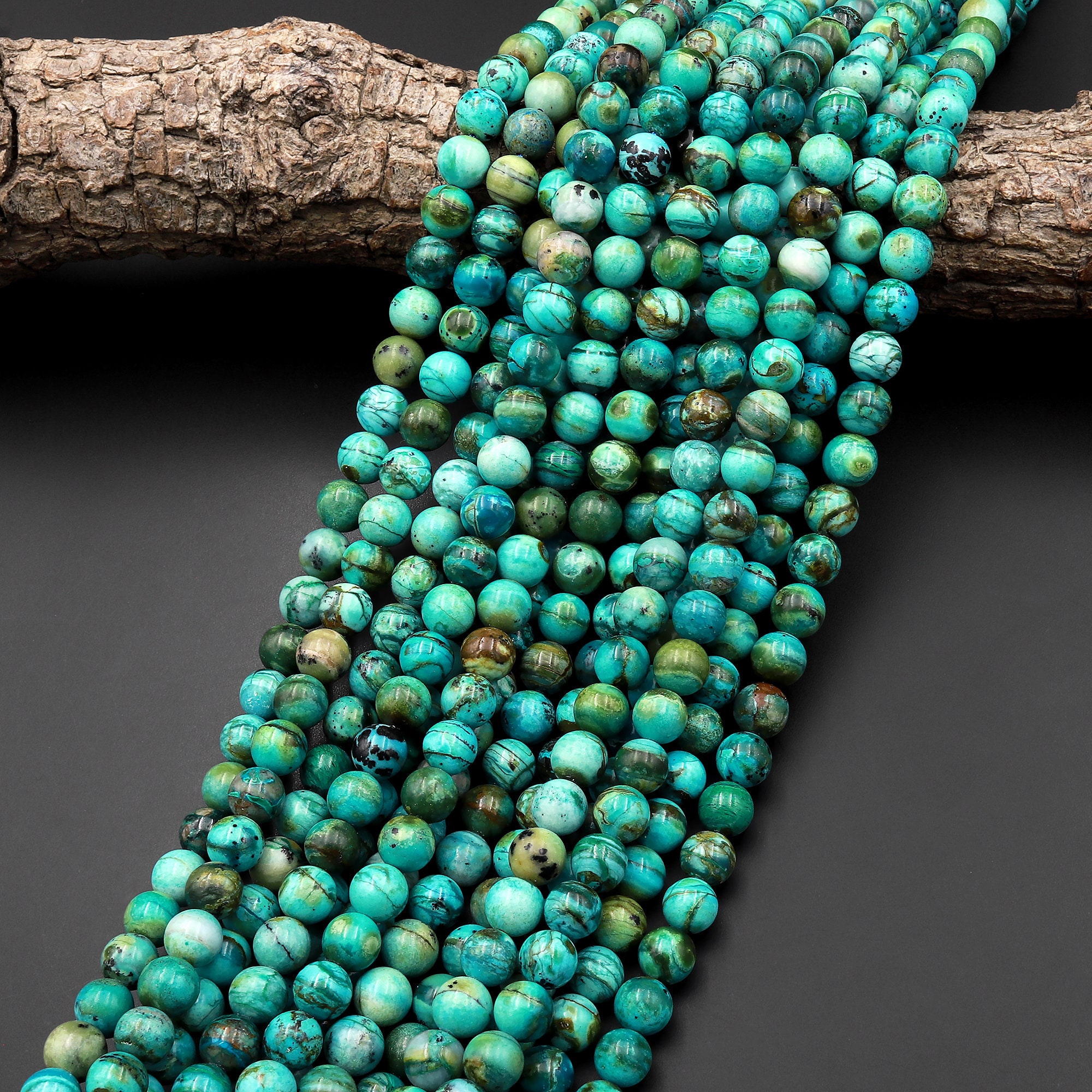 Natural Chrysocolla Beads 5mm 6mm 8mm 9mm 10mm 12mm 14mm Round Real ...