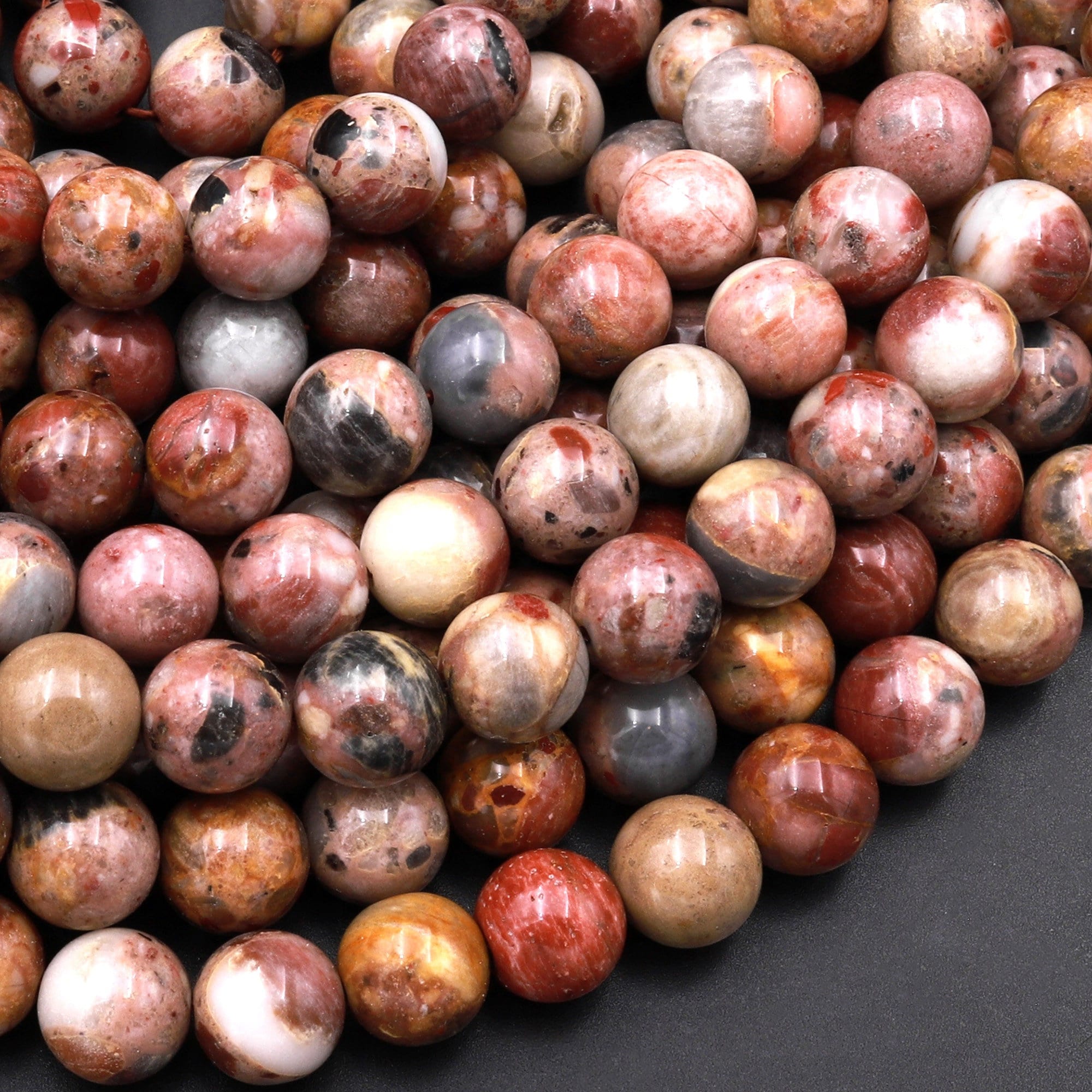 Rare Natural Chert Breccia Jasper 6mm 8mm Round Beads Exotic Stone From ...