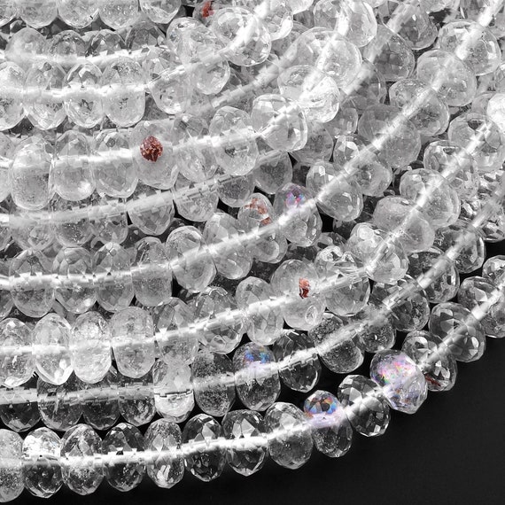 Rare Natural Rainbow Rock Crystal Quartz Beads Faceted 7mm 8mm - Etsy