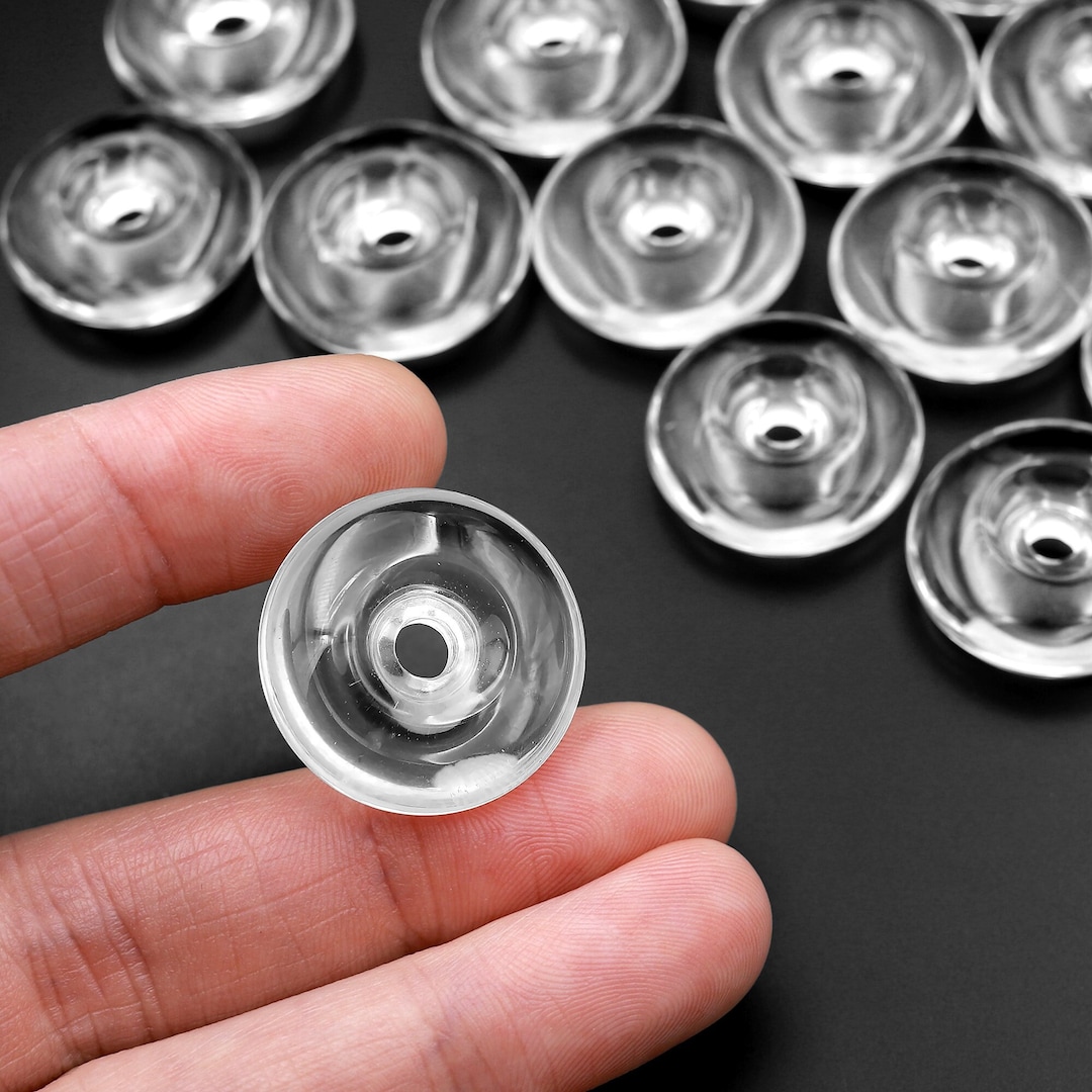 AAA Natural Rock Crystal Quartz Donut Pendant 20mm 21mm 22mm 23mm 24mm ...