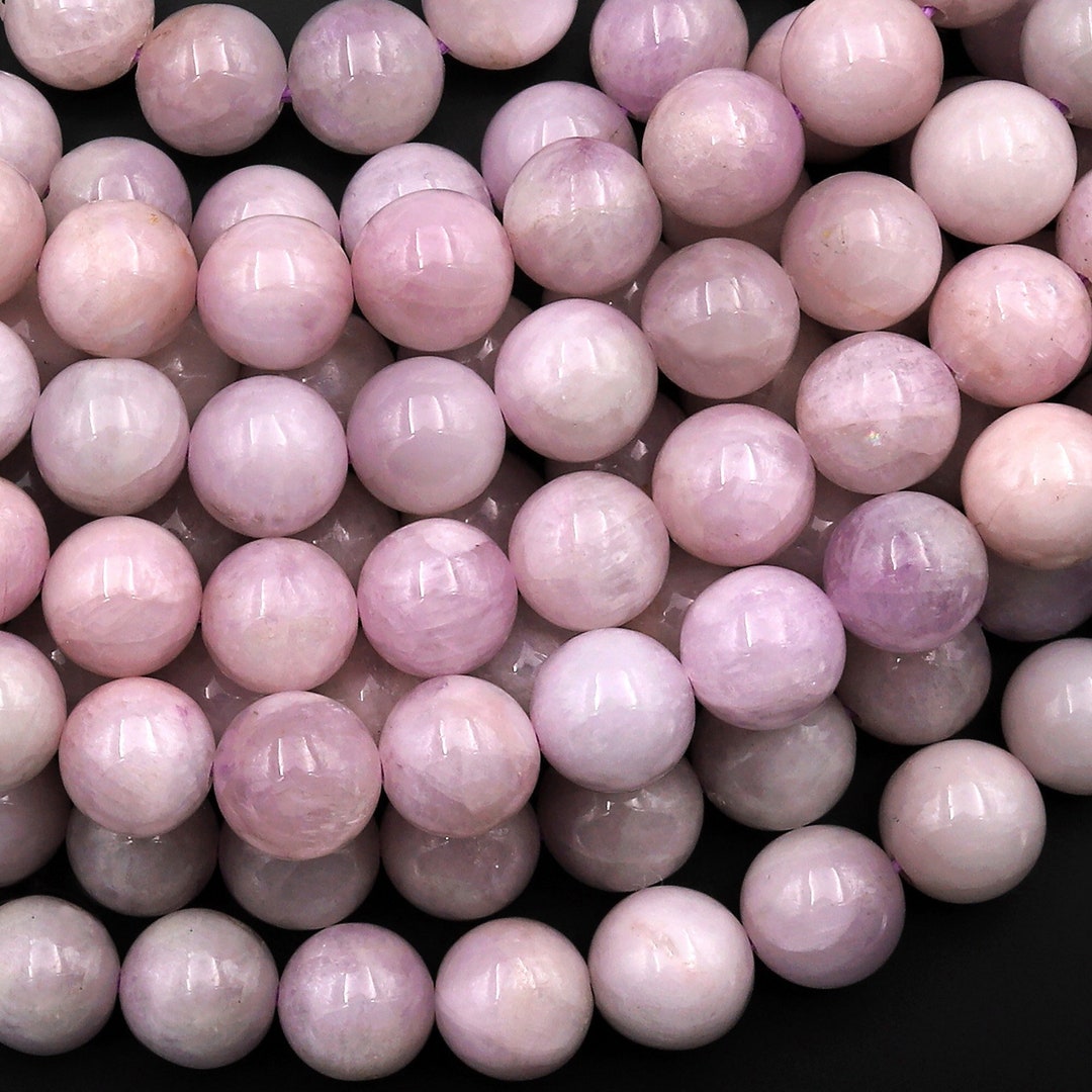 Natural Kunzite 4mm 6mm 8mm 10mm Round Beads Soft Violet Purple Pink ...