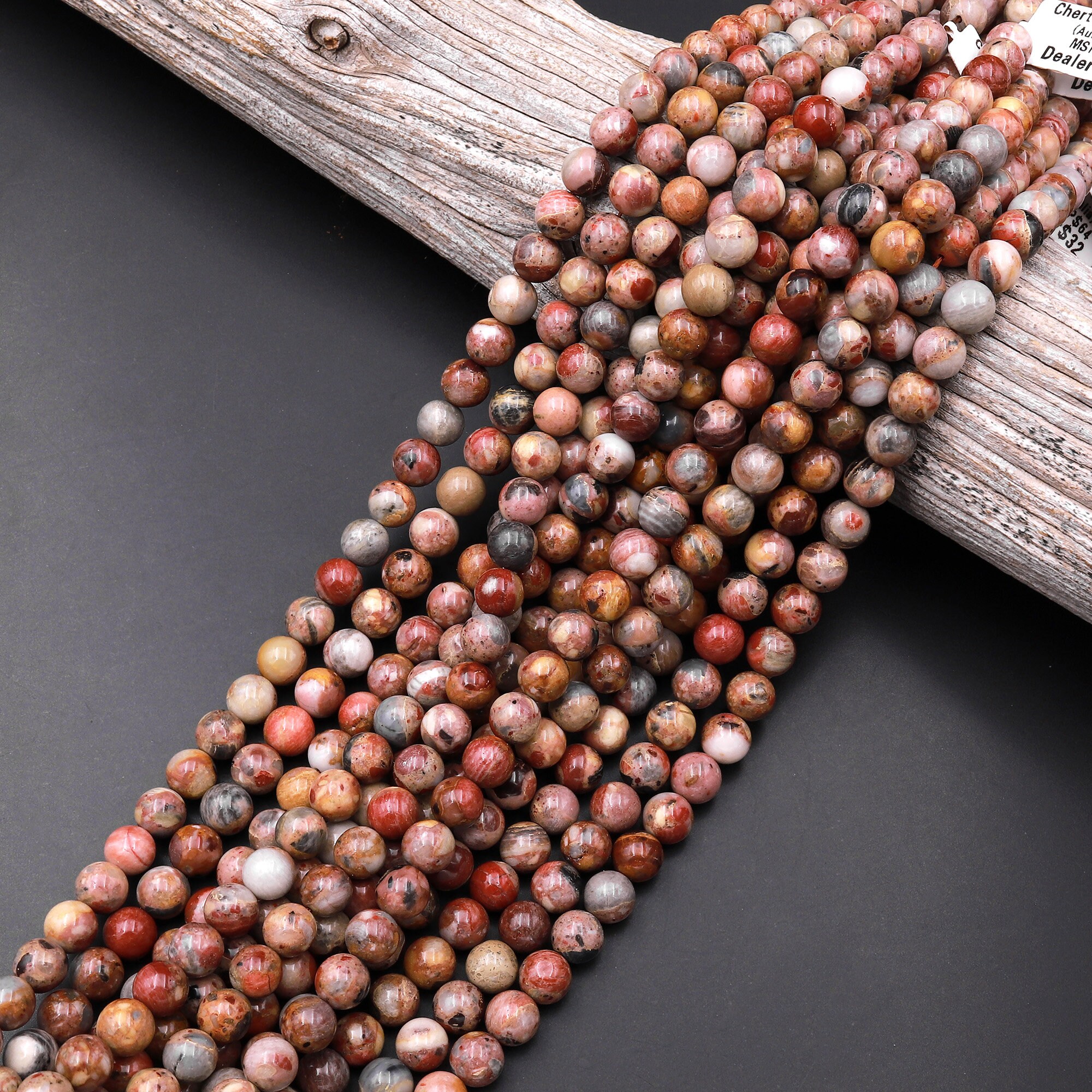 Rare Natural Chert Breccia Jasper 6mm 8mm Round Beads Exotic Stone From ...