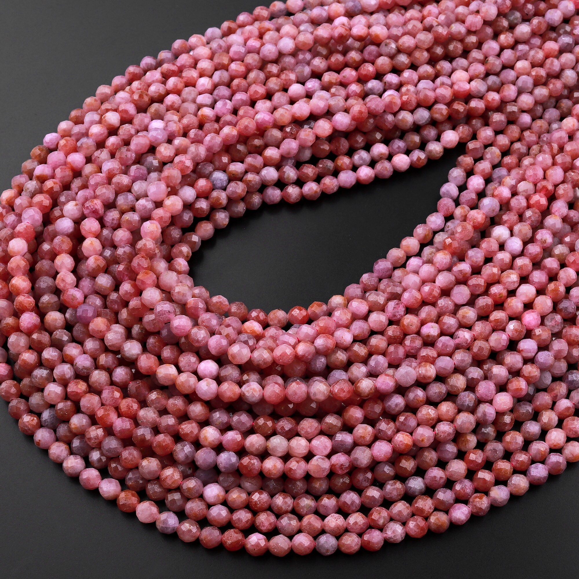 Real Genuine Natural Ruby Gemstone Faceted 4mm 6mm Round Beads - Etsy