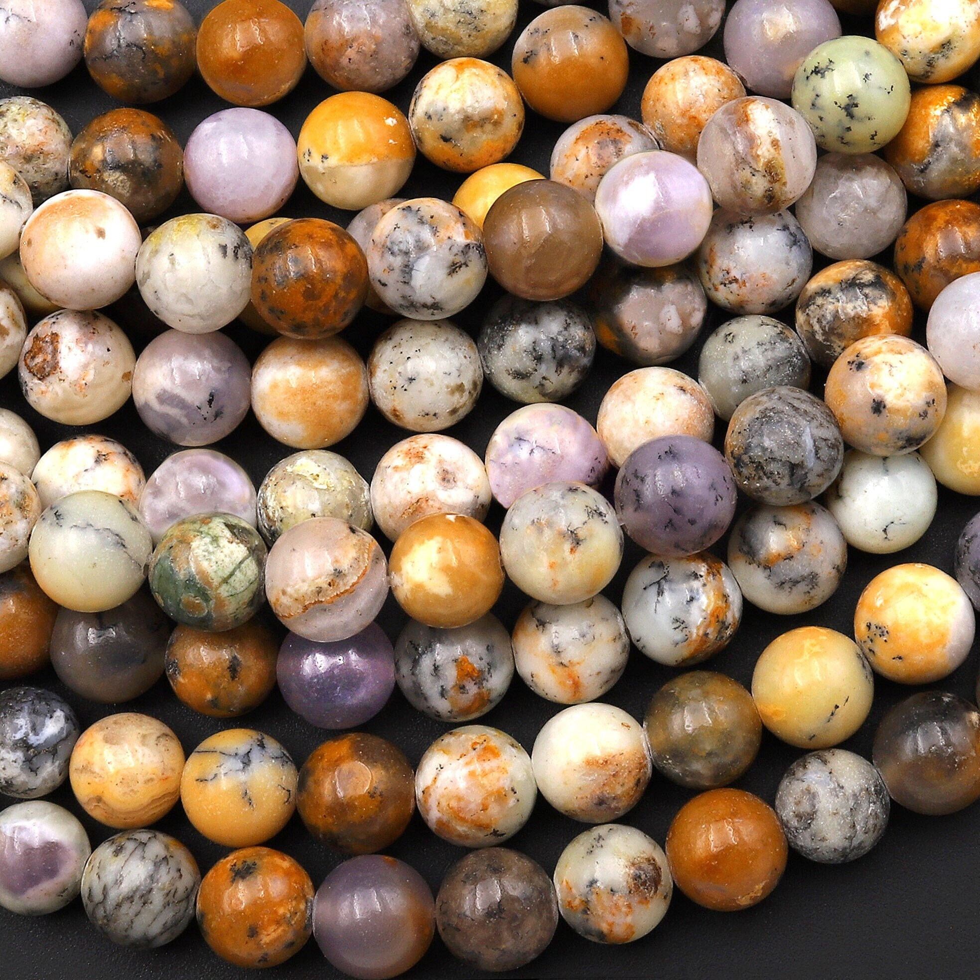 Natural Amethyst Sage Chalcedony 4mm 6mm 8mm Round Beads 15.5" Strand ...