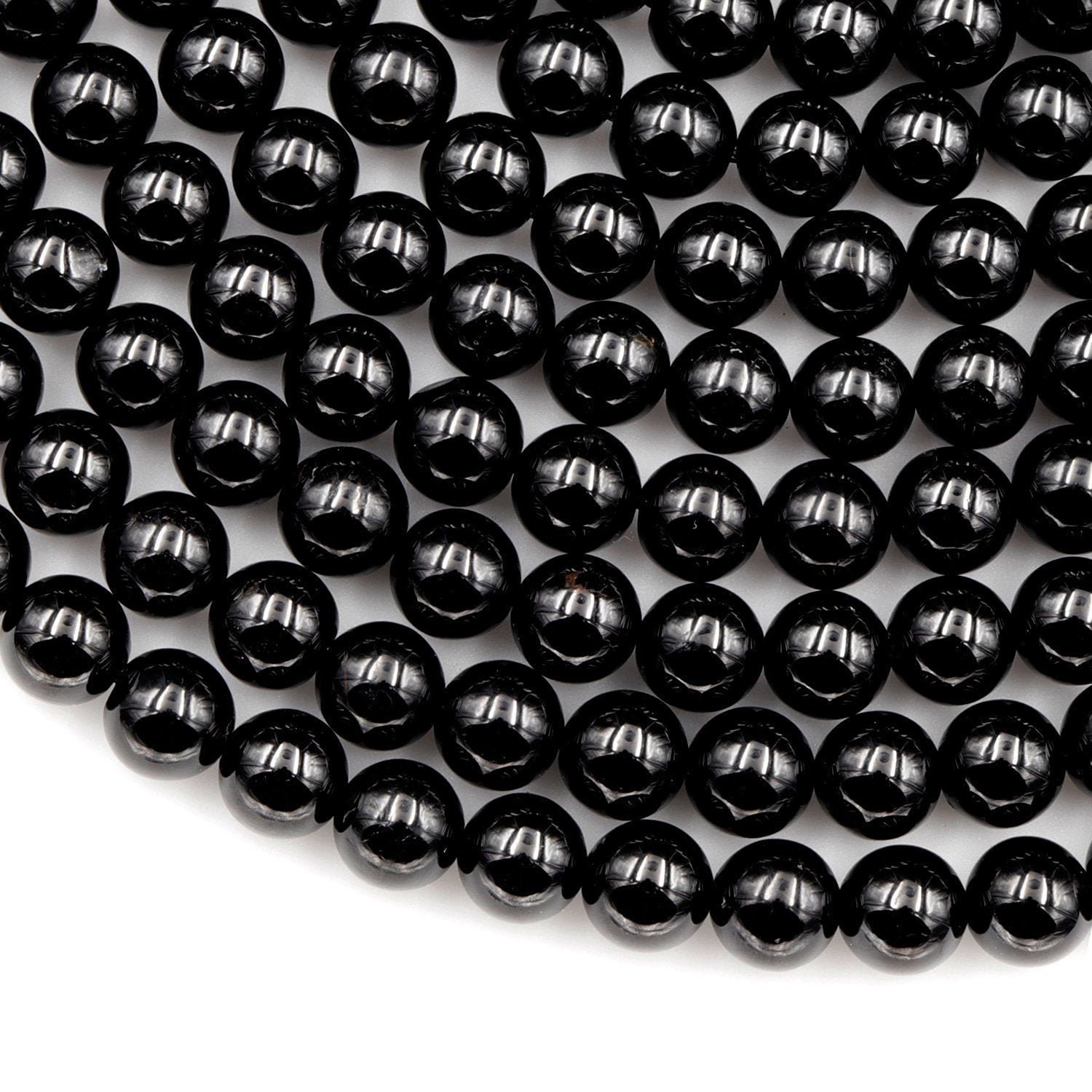 A Genuine Natural Black Tourmaline Beads 4mm 6mm 8mm 10mm - Etsy