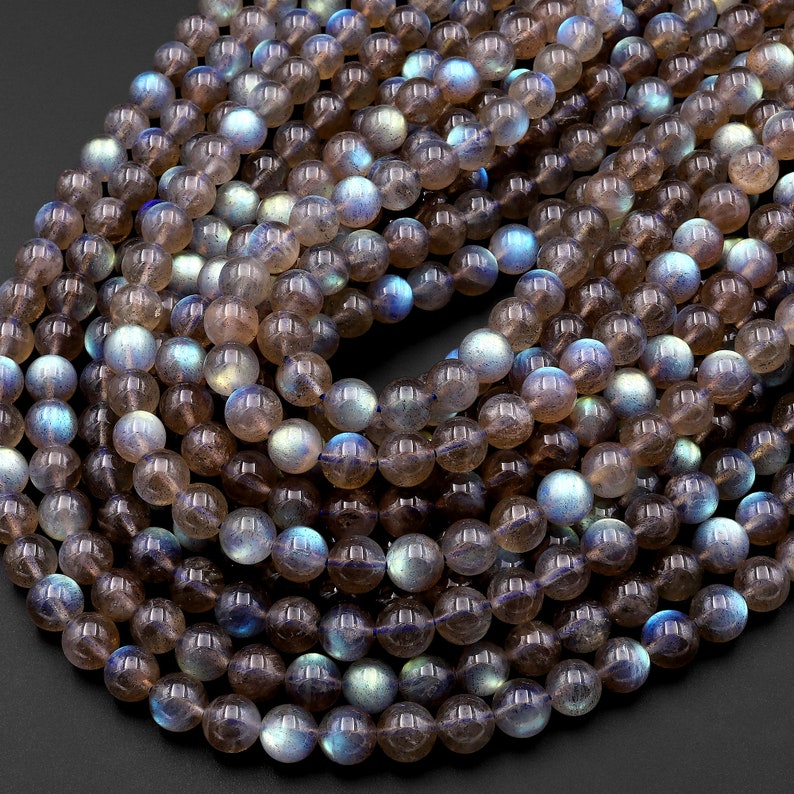 Rare AAA+ Natural Red Labradorite 4mm 6mm 8mm 10mm Round Beads 15.5 ...