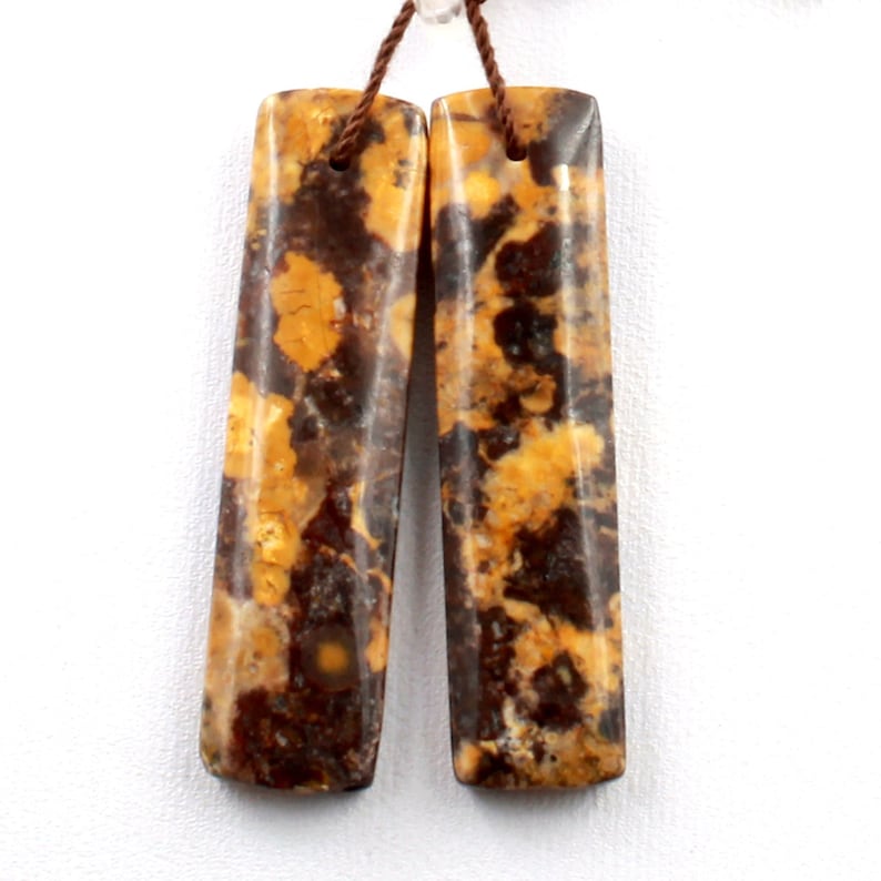 Drilled Natural Yellowstone Jasper Earring Pair Gemstone Drilled ...