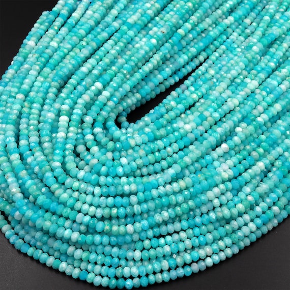 Cuentas Semiperforadas De Amazonita Peruana, 5 Uds., Agujero