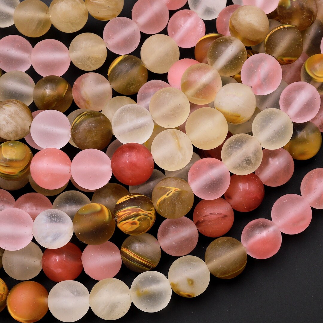 Matte Cherry Quartz 4mm 6mm 8mm 10mm Smooth Round Beads 15.5" Strand - Etsy