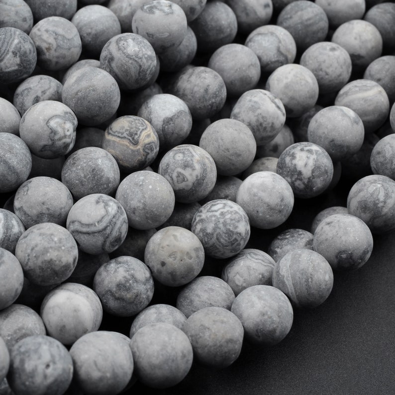 Matte Gray Map Stone Jasper Aka Gray Crazy Lace Jasper 4mm 6mm - Etsy
