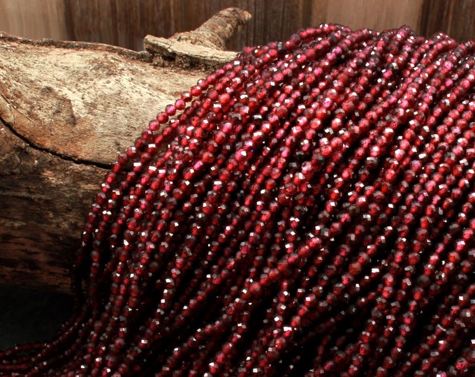 AAA Natural Red Garnet Gemstone Beads Micro Faceted 2mm 3mm - Etsy