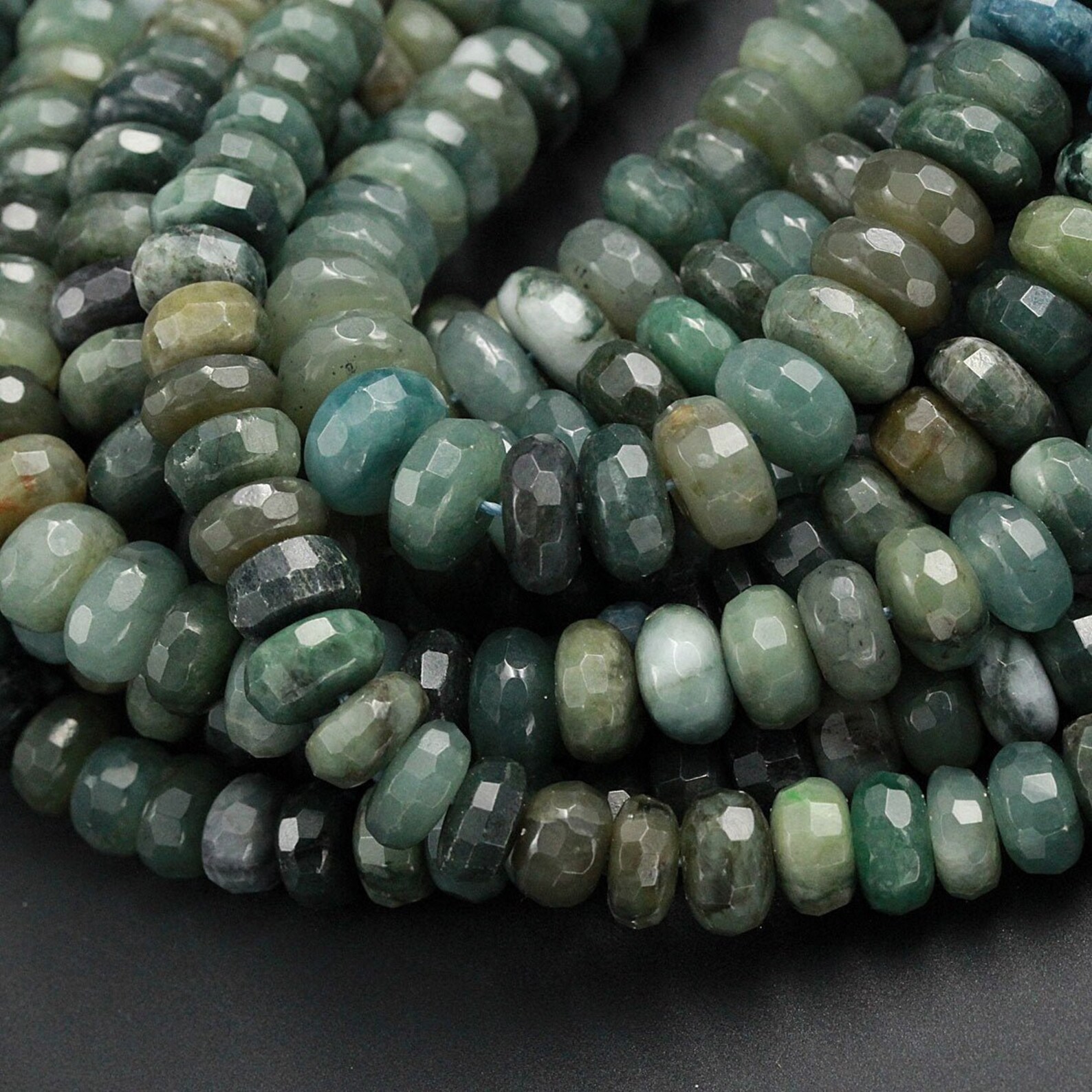 Deep Rich Green Natural Burmese Jade 7mm 8mm 10mm 12mm Faceted Etsy