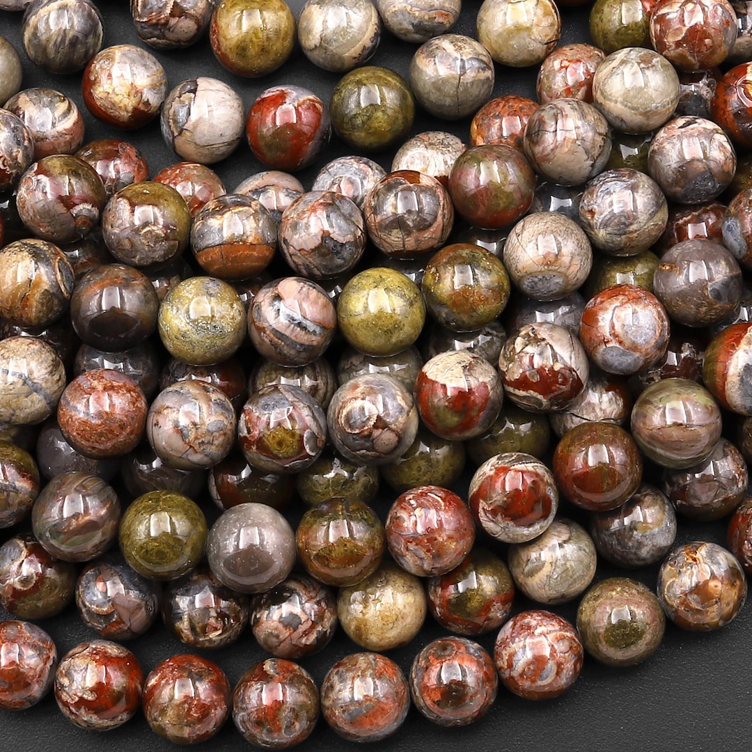 Natural Mushroom Jasper Rhyolite Smooth Round Beads 8mm From Arizona 15 ...