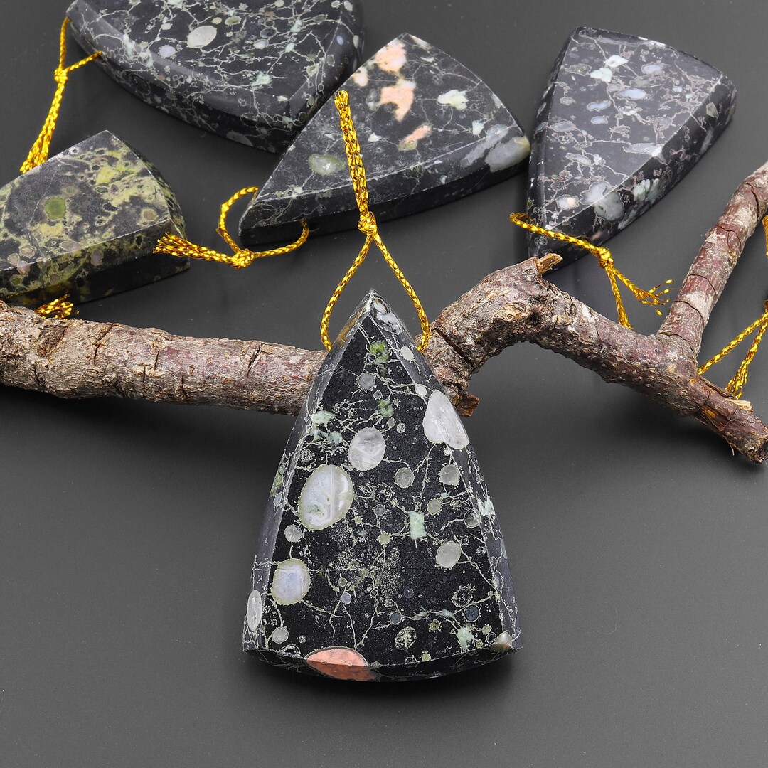 Natural Cherry Blossom Jasper Aka Flower Jasper Faceted Triangle ...